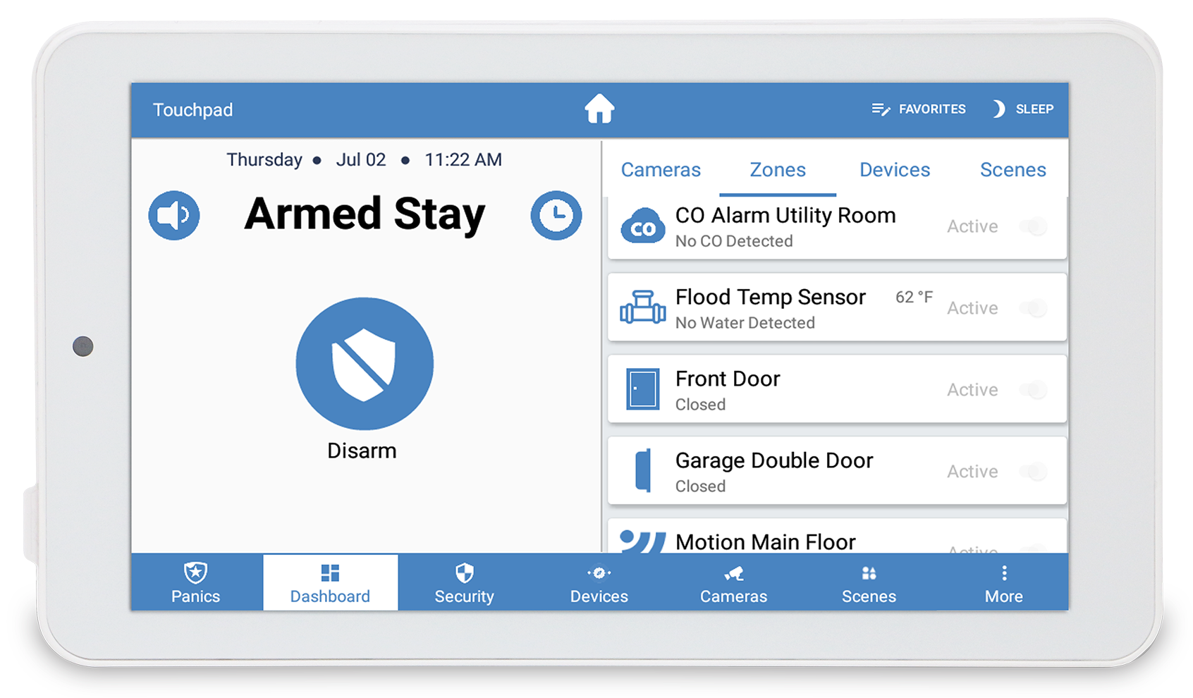 Slimline Touchpad Pro - Armed Stay Screen - Atlantic Security Inc.